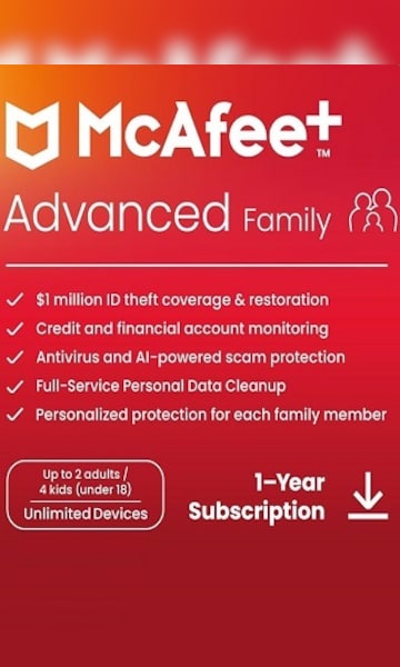 Buy McAfee+ | Advanced (PC, Android, IOS) (Family, 1 Year) - McAfee Key ...