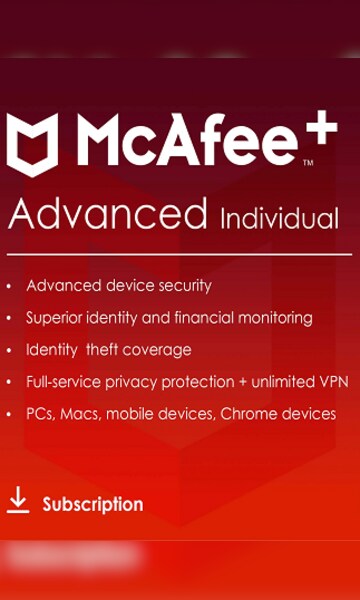 Compra McAfee+ | Advanced (PC, Android, IOS) (Individual, 1 anno ...