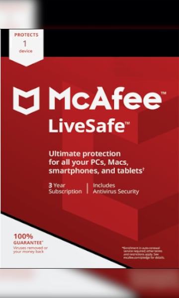 Buy McAfee Livesafe 1 Device 3 Years - Key - GLOBAL - Cheap - G2A.COM!