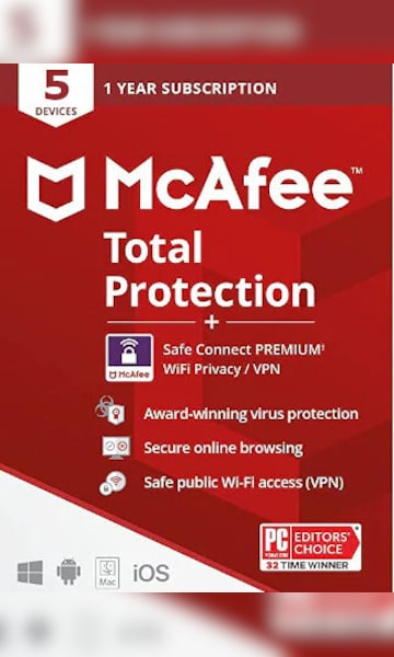 Buy McAfee Total Protection Plus VPN (5 Devices, 1 Year) - McAfee Key ...