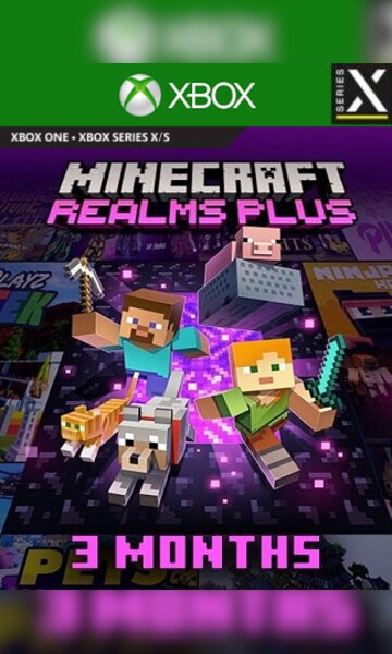 ¡Comprar Minecraft Realms Plus Subscription 3 meses (Xbox One, Series X/S) - Xbox Live Clave ...