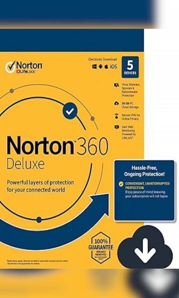 ¡Comprar Norton 360 Deluxe - (5 Dispositivos, 1 año) - NortonLifeLock ...