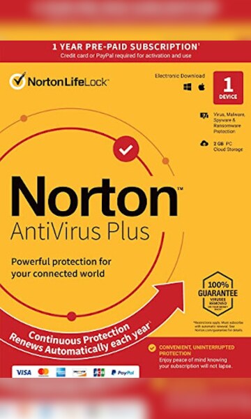 Buy Norton AntiVirus Plus PC, Mac 1 Device 1 Year - NortonLifeLock Key ...