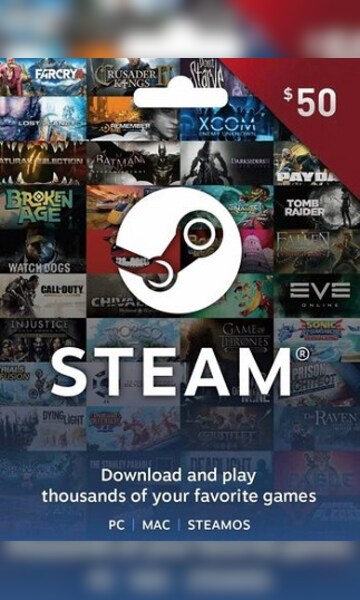 50$ Steam Gift Card Code - Comprar Steam Key