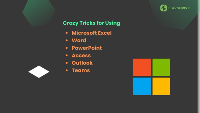 Crazy Tricks for Using Microsoft Excel, Word, PowerPoint, Access, Outlook, Teams Online Course ...