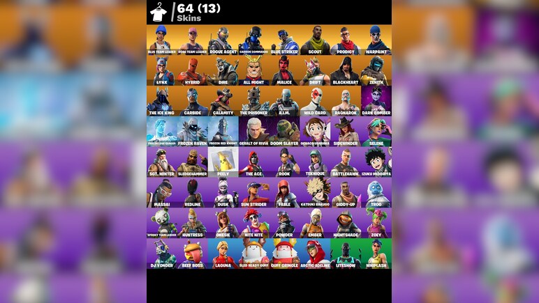 ¡Comprar Fortnite 64 Skins (PSN, Xbox, Nintendo Switch, PC, Mobile) - Fortnite Account - GLOBAL ...